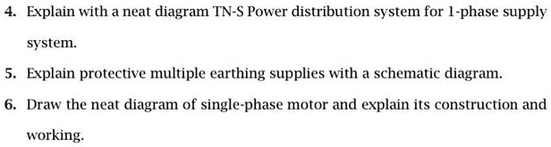 SOLVED: 4. Explain with a neat diagram the TN-S Power distribution ...