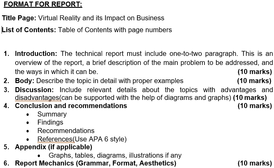 SOLVED: Title Page: Virtual Reality and its Impact on Business List of ...
