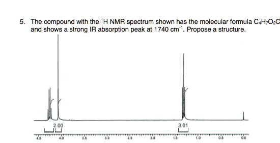 the compound with the h nmr spectrum shown has the molecular formula ...