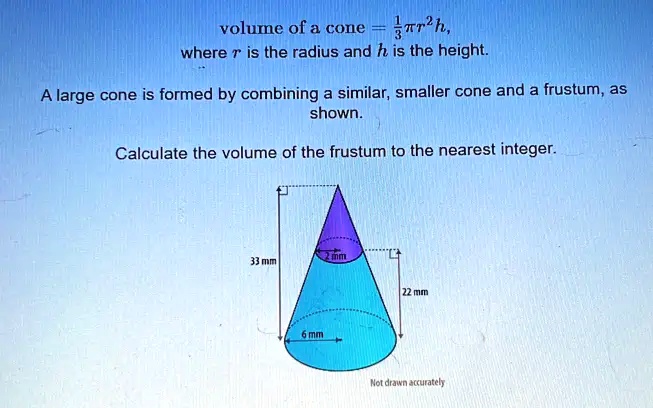 SOLVED: Volume of a Cone Where r is the radius and h is the height: A ...
