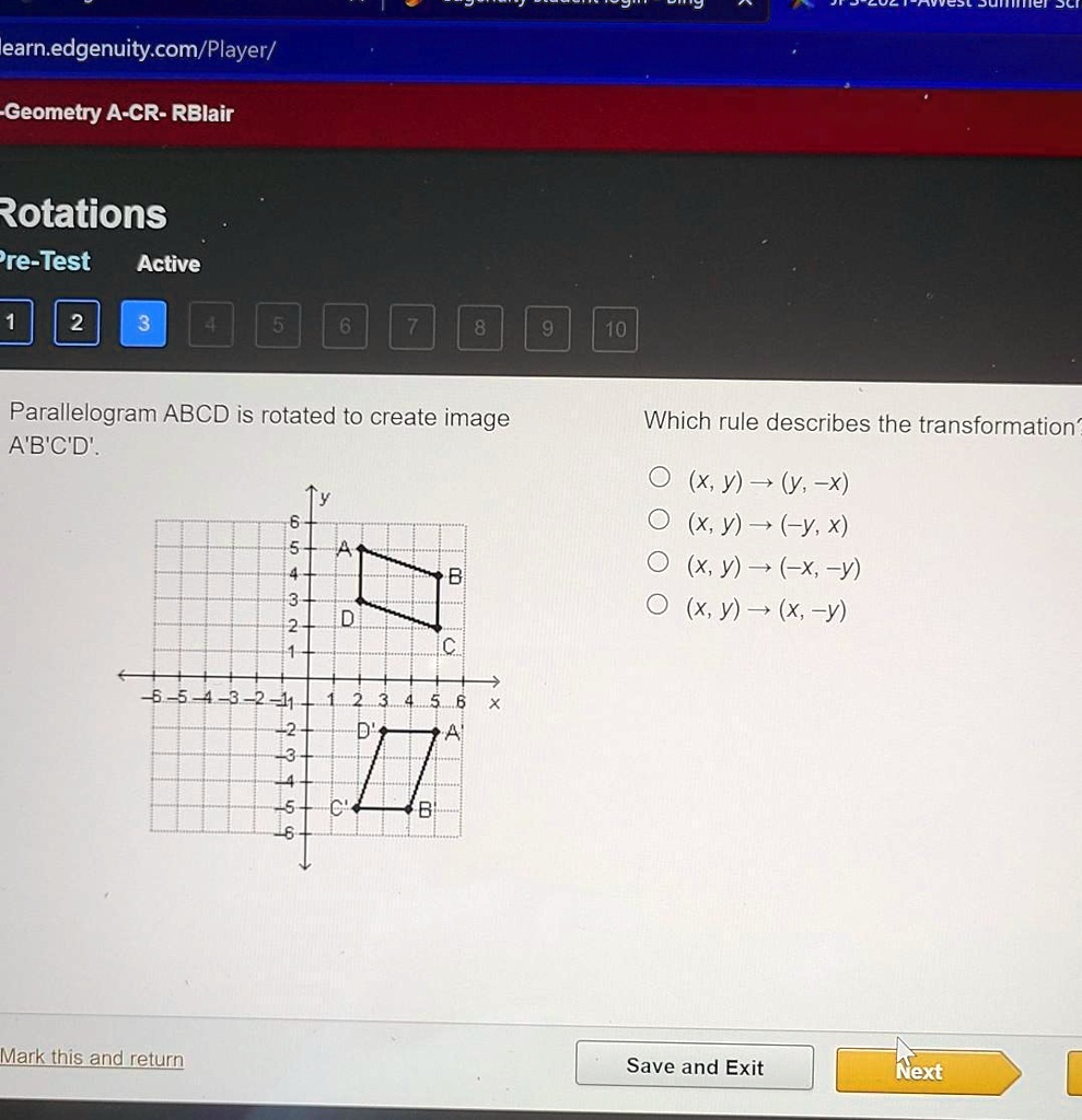 SOLVED: "what's the answer for this? Jomnci Jci learnedgenuity com/Player/ Geometry A-CR- RBlair ...