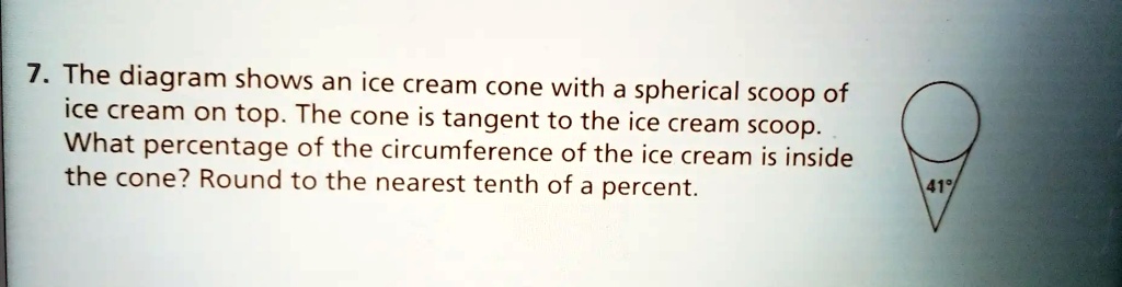 SOLVED: 7 The diagram shows an ice cream cone with a spherical scoop of ...