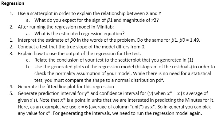 SOLVED: Regression Use scatterplot in order to explain the relationship ...