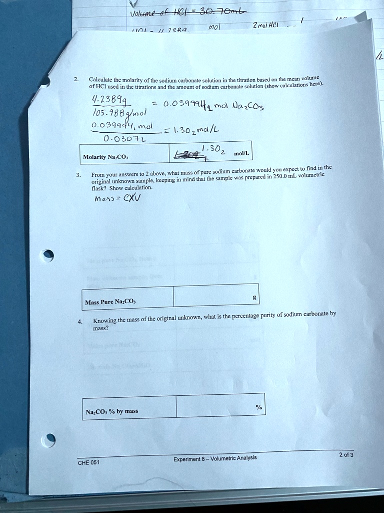 SOLVED: If 21.0 g of Sodium Carbonate (Na2CO3) is dissolved in water in a 250 mL volumetric ...