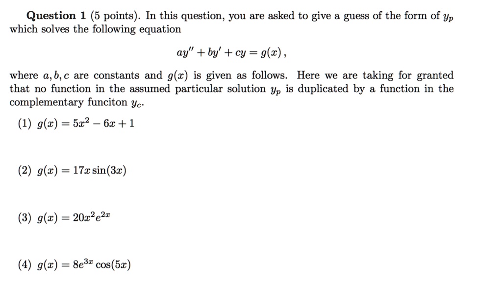 SOLVED:Question 1 (5 points). In this question; you are asked to give ...