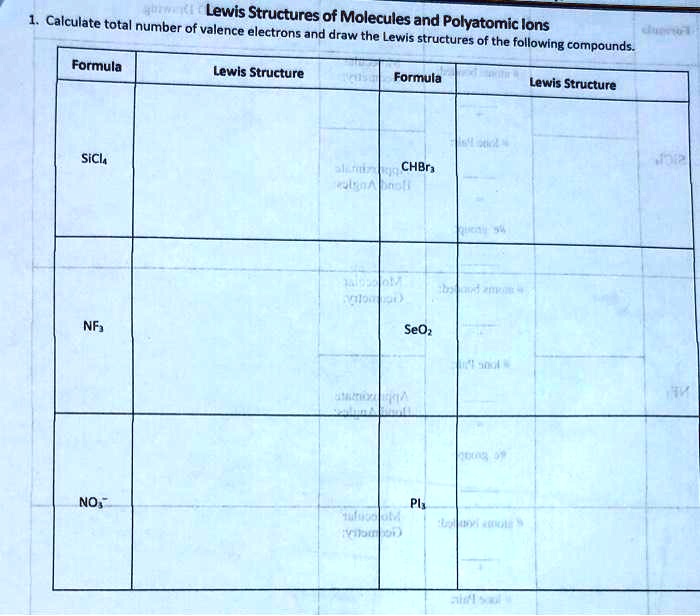 SOLVED: Calculate the total number of valence electrons and draw the ...