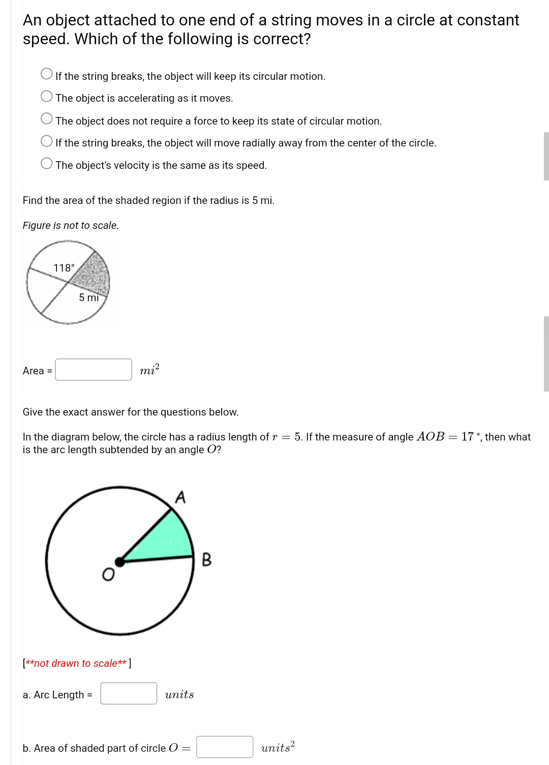 SOLVED: An object attached to one end of a string moves in a circle at ...