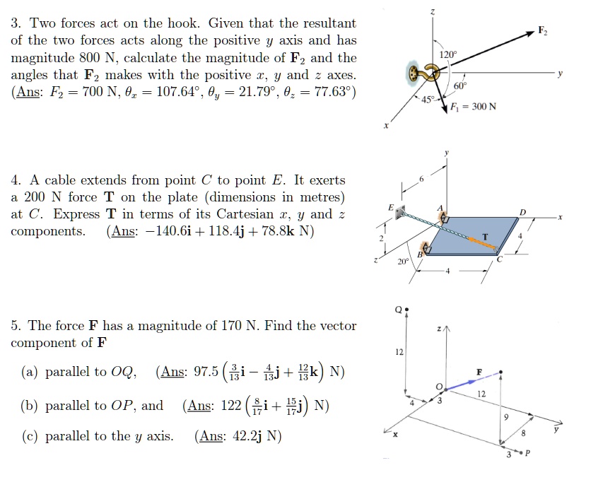 3 Two Forces Act On The Hook Given That The Resultant Of The Two