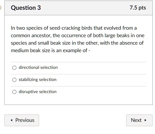 SOLVED: In two species of seed-cracking birds that evolved from a ...
