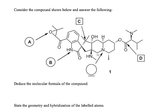 SOLVED: Consider the compound shown below and answer the following ...
