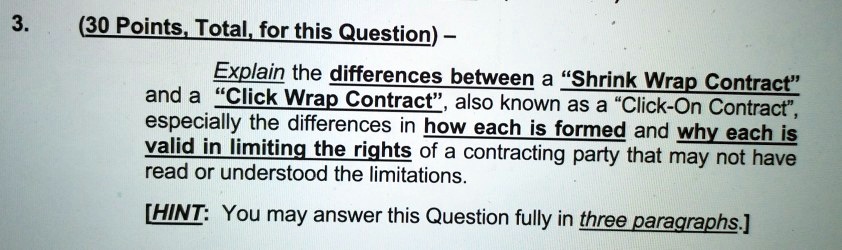 VIDEO solution: (30 Points, Total, for this Question) - Explain the ...