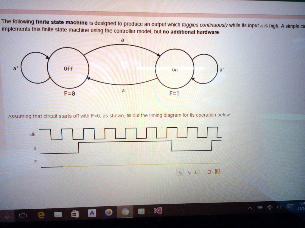 The following finite state machine is designed to produce an output ...