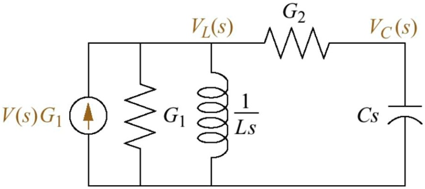 for the following figure find the transfer function vc s vs use nodal analysis g2 vts vcs 1 g1 ...