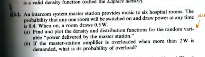 SOLVED: IS valid density functlion (called Ine Lapiace uVSI 42, An ...