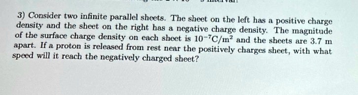 SOLVED: Consider two infinite parallel sheets. The sheet on the left ...