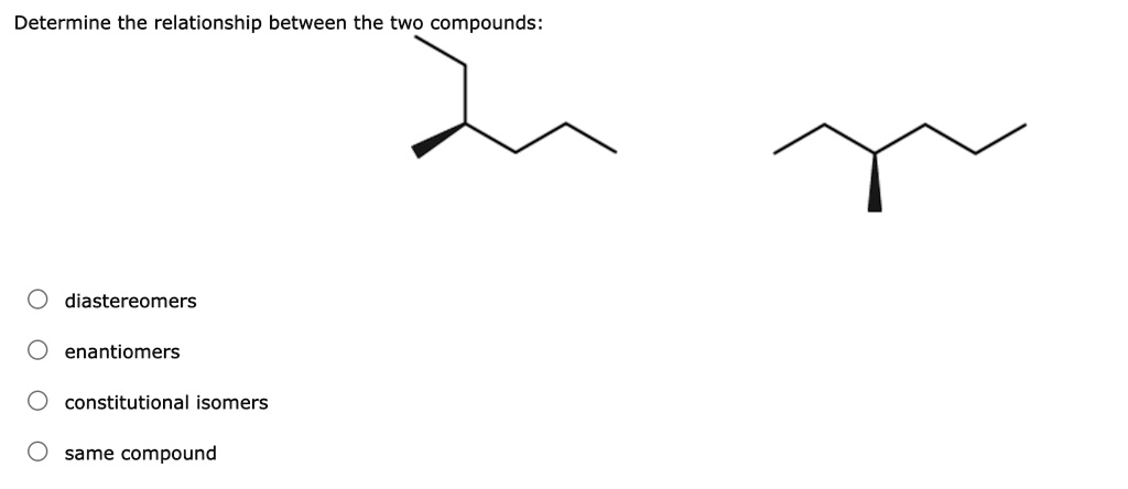 SOLVED: Determine the relationship between the two compounds ...