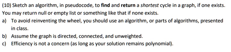 Solved Sketch An Algorithm In Pseudocode To Find And Return A