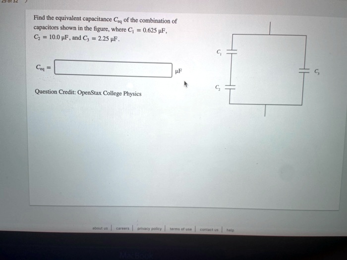 find the equivalent capacitance ceq of the combination of capacitors ...