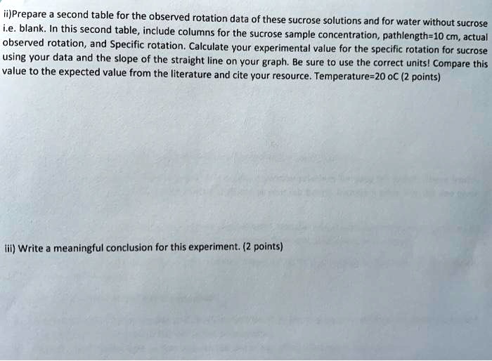 SOLVED:ii)Prepare second table for the observed rotation data of these ...