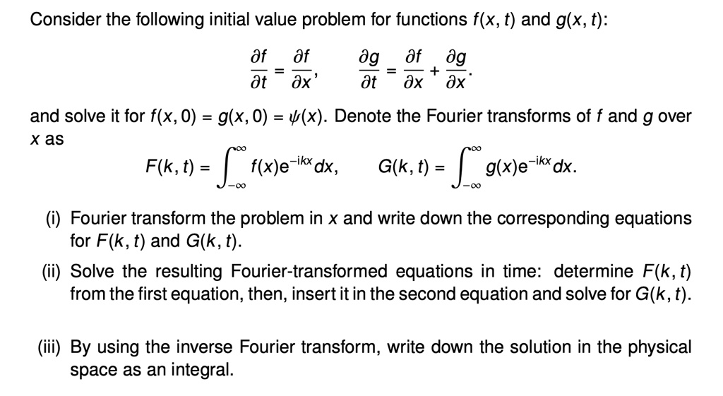 SOLVED: Consider the following initial value problem for functions f(x ...