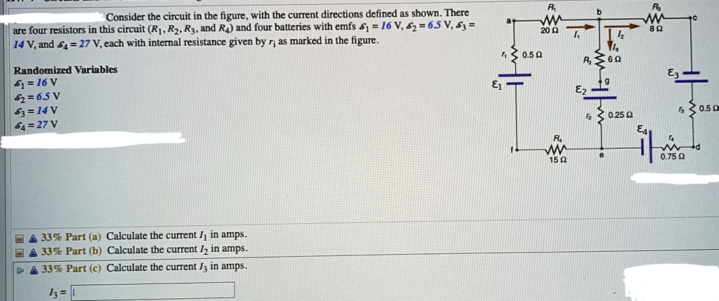 Consider the circuit in the figure, with the current directions defined as shown. There are four ...