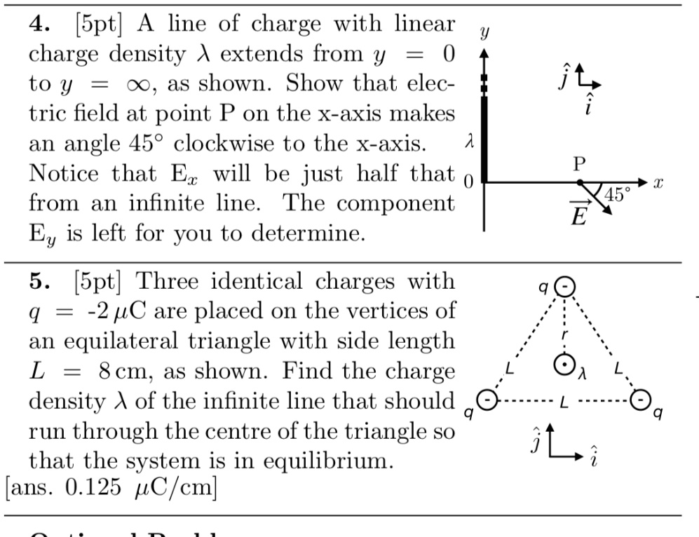 SOLVED: 4 [5pt] A line of charge with linear charge density A extends ...
