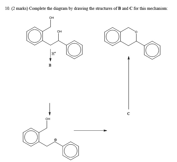 SOLVED: 10. (2 marks) Complete the diagram by drawing the structures ...