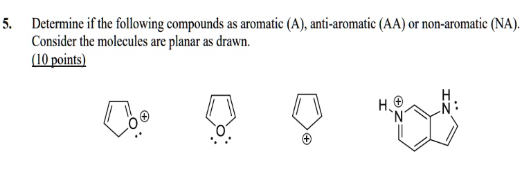 SOLVED: Determine if the following compounds are aromatic (A), anti-aromatic (AA), or non ...