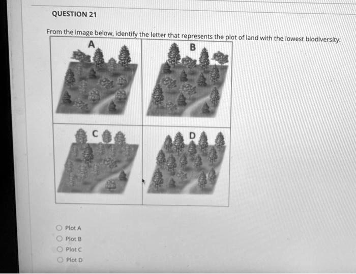 SOLVED: QUESTION 21 From the Image below, identify the letter that represents the plot of land ...