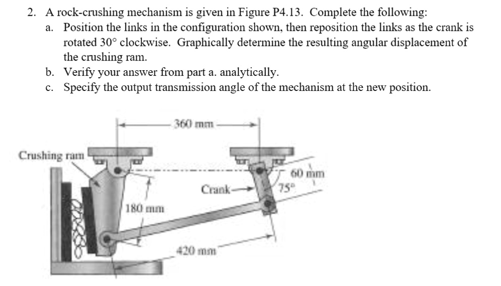 2 a rock crushing mechanism is given in figure p413 complete the ...