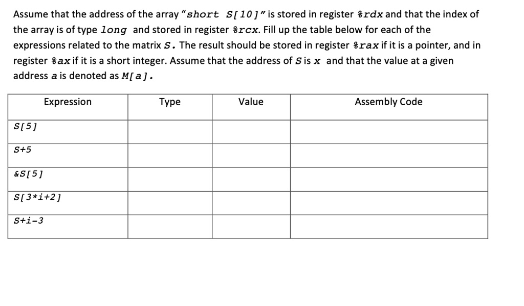 SOLVED: In C low-level programming, assume that the address of the ...