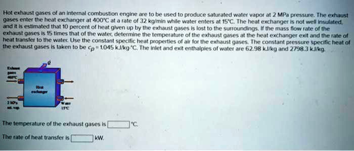 SOLVED: Hot exhaust gases of an internal combustion engine are to be used to produce saturated ...