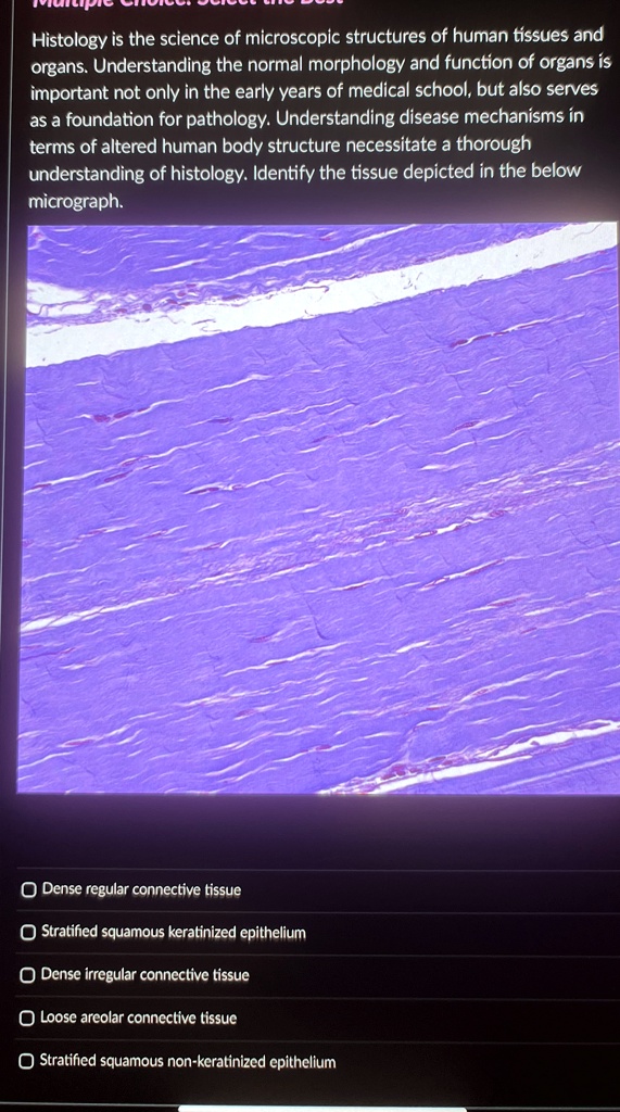 Histology is the science of microscopic structures of human tissues and ...