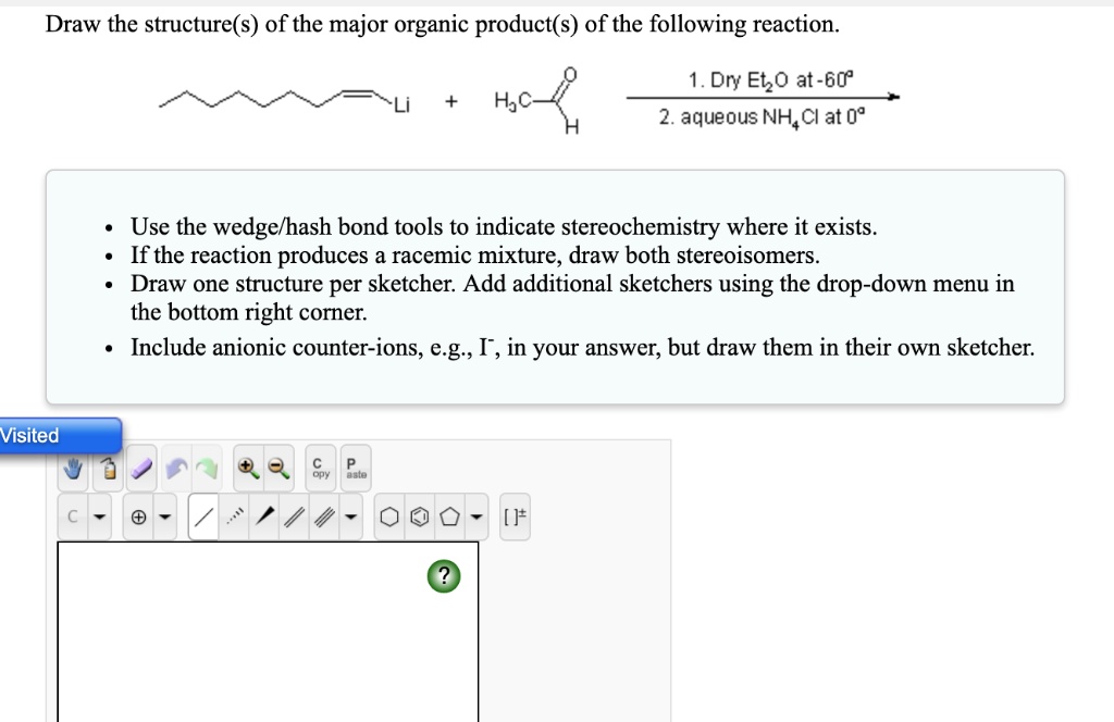 draw the structures of the major organic products of the following ...
