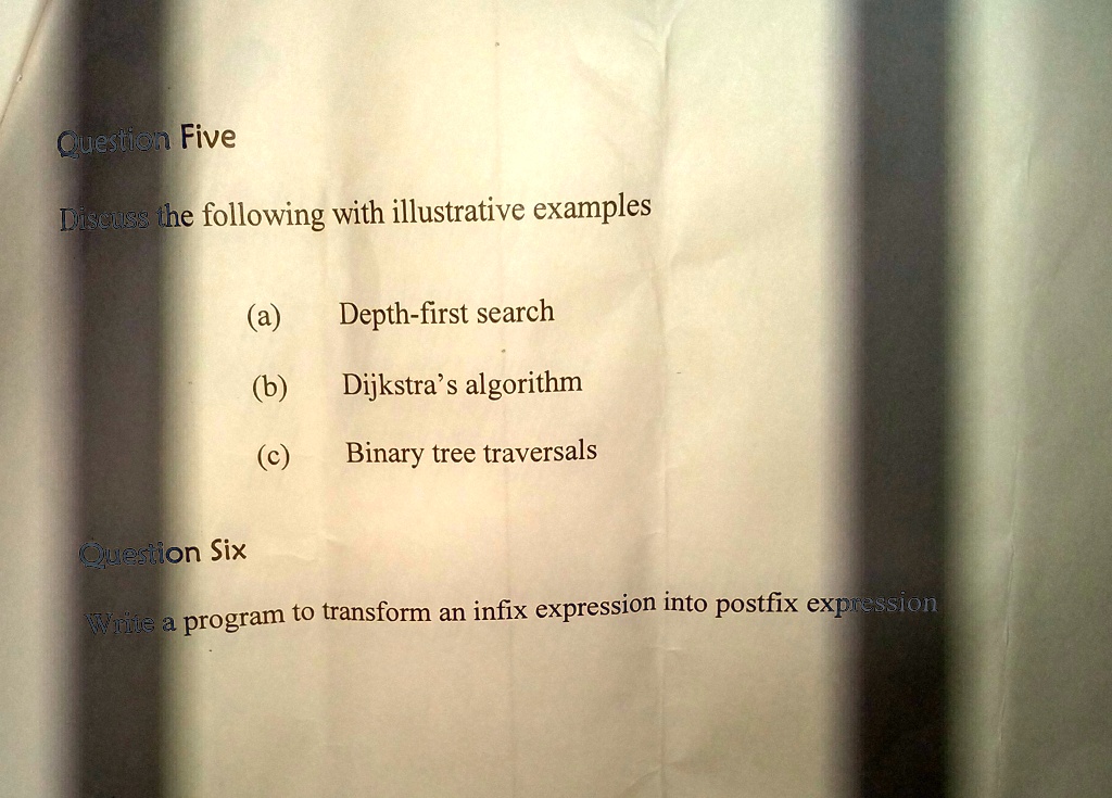 Question Five Discuss the following with illustrative examples (a ...
