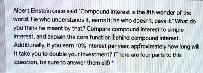 albert einstein once said compound interest is the 8th wonder of the ...
