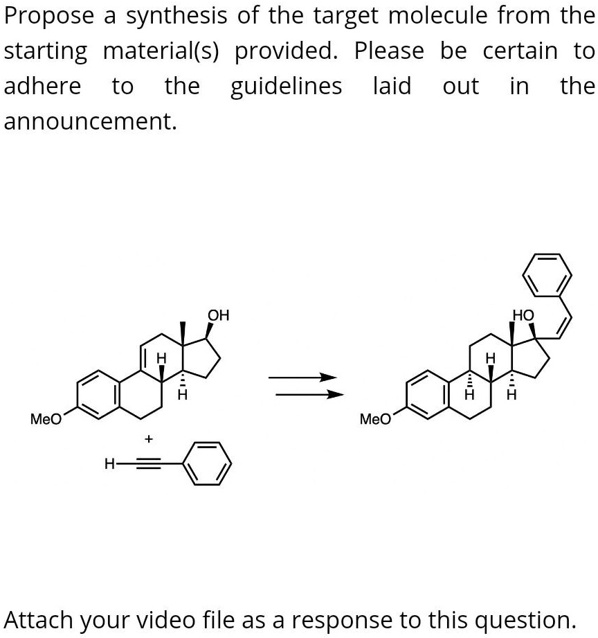 SOLVED: Propose a synthesis of the target molecule from the starting material(s) provided ...