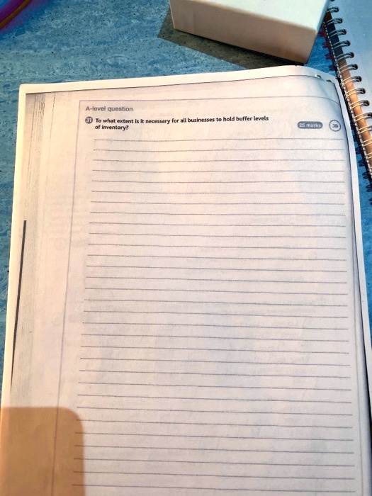 SOLVED: A-level question: How to hold buffer levels of inventory? 25 marks