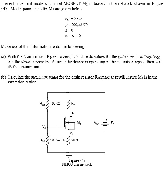 Solved Calculate Dc Values For The Gate Source Voltage Vgs And The Drain Current Id Calculate