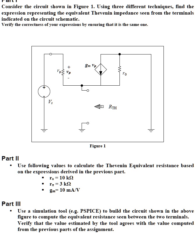 SOLVED: Consider the circuit shown in Figure 1. Using three different techniques, find the ...
