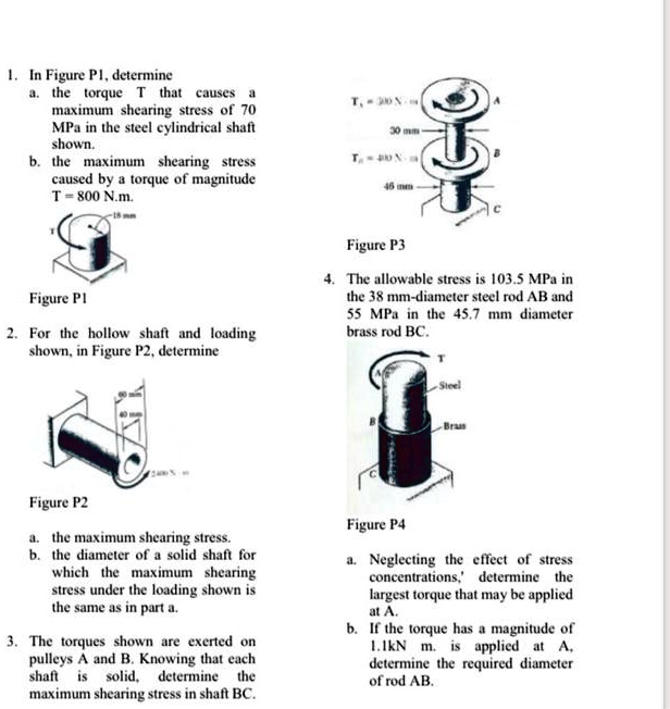 SOLVED: 1.In Figure P1,determine a. the torque T that causes a maximum ...