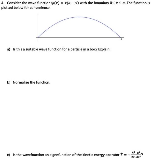 consider the wave function wx xa x with the boundary 0 x a the function is plotted below for ...