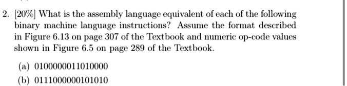 2. [20%] What is the assembly language equivalent of each of the ...