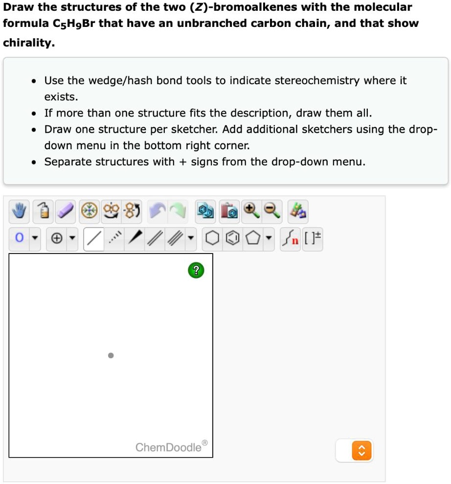 SOLVED: Draw the structures of the two (Z)-bromoalkenes with the ...