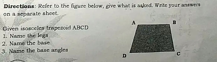 SOLVED: Directions: Refer to the figure below, give what is asked. Write your answers on a ...