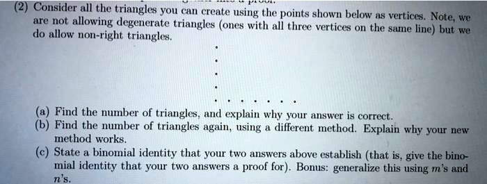 2 consider all the triangles you can create using the points shown below ns vertices are not ...