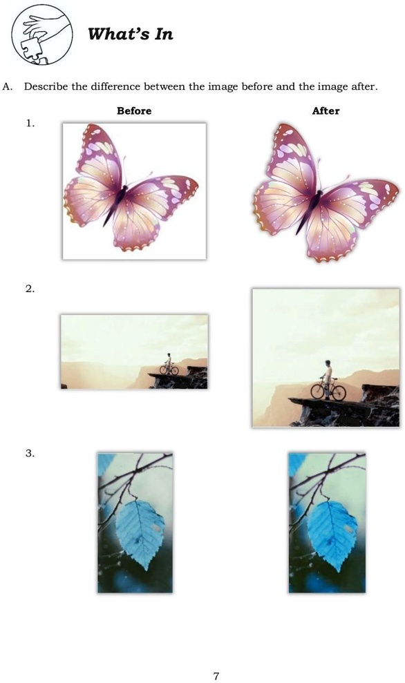a describe the difference between the image before and the image after ...