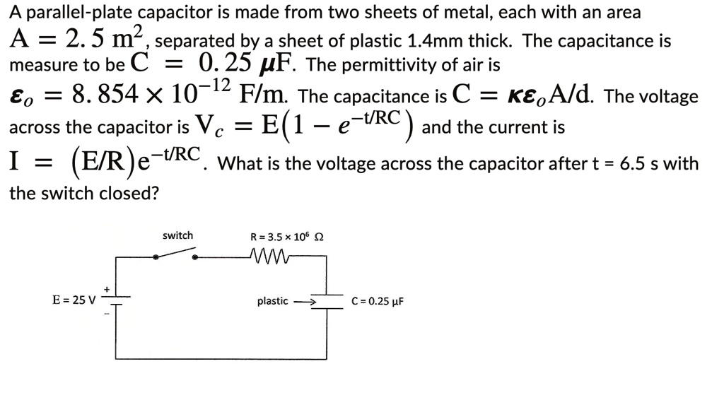a parallel plate capacitor is made from two sheets of metal each with ...