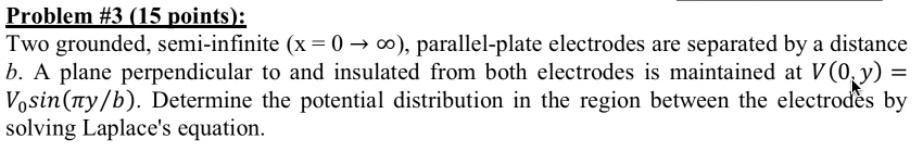 probleml5 pontsh two grounded semi infinite x 0 0 parallel plate ...
