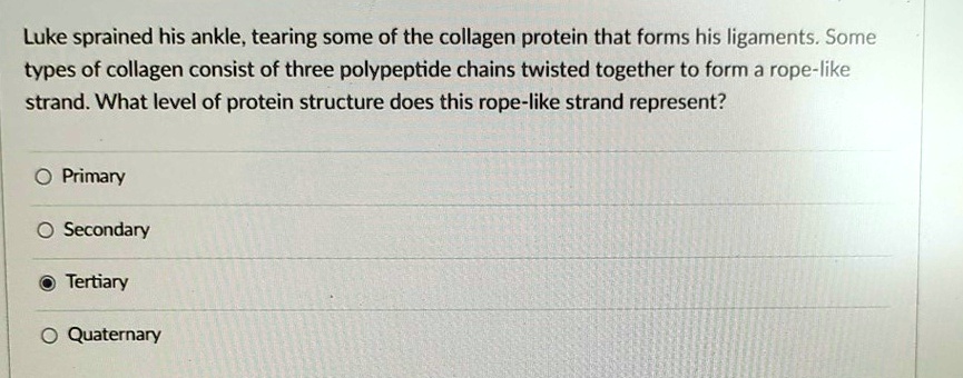 Luke sprained his ankle, tearing some of the collagen protein that ...
